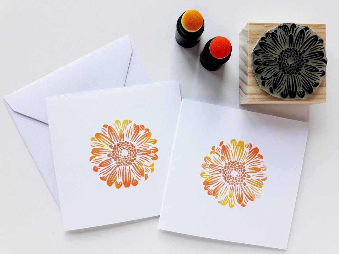Daisy Rubber Stamp, Gerbera Stamping, Floral Printing, Plant Lover Gift ...