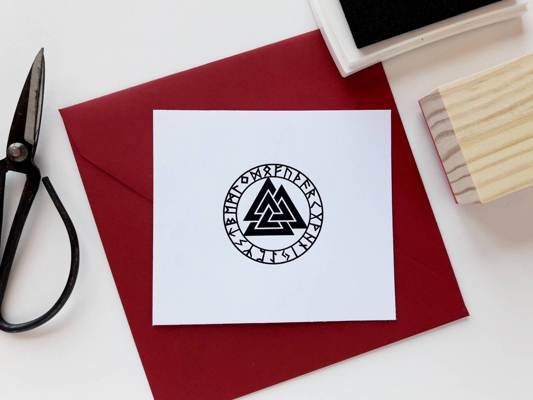 VALKNUT With Runes Rubber Stamp, Viking Symbol, Runic Journaling ...