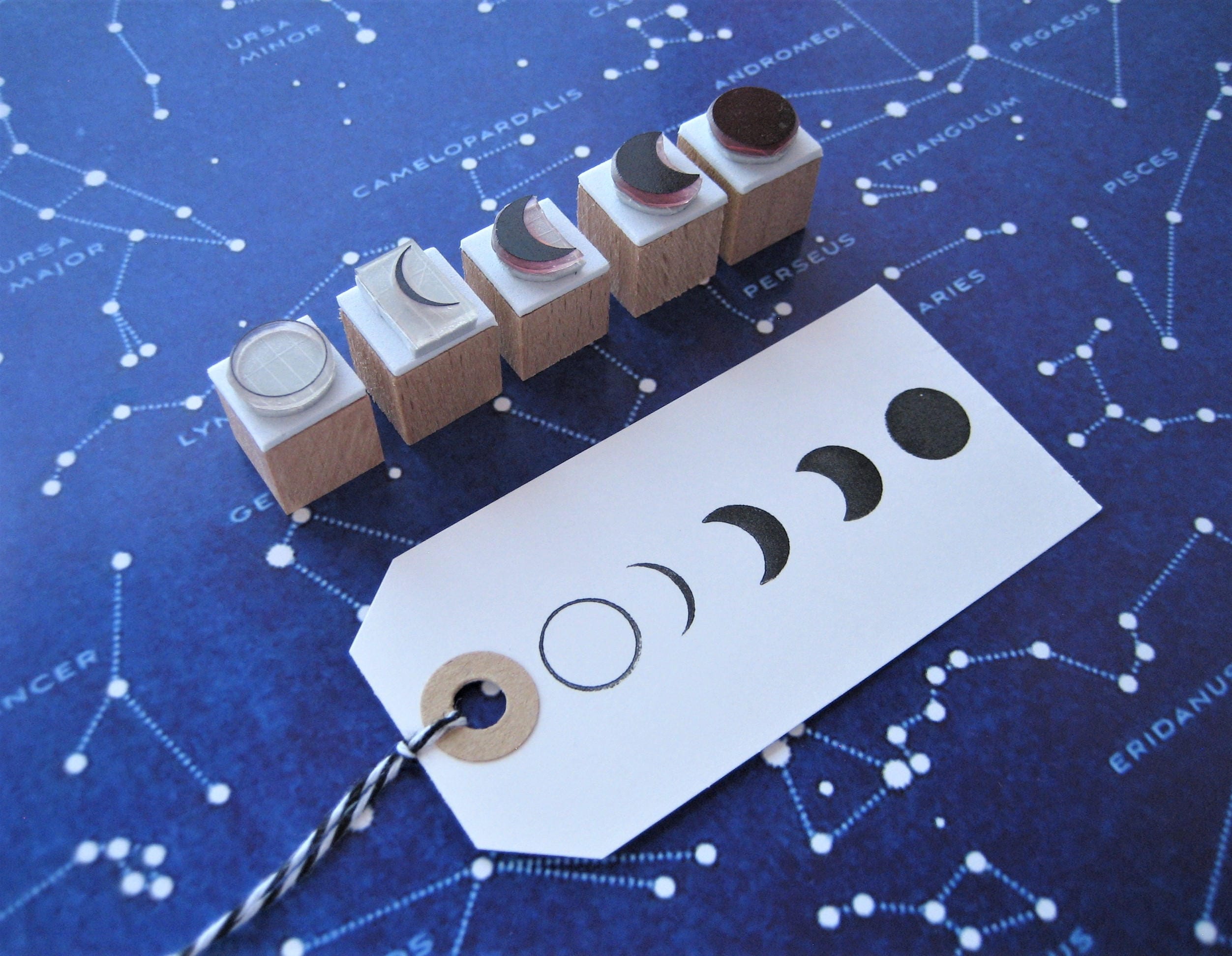 Moon Phases Stamps. Moon Stamps. Phases of the Moon Stamps. | Etsy