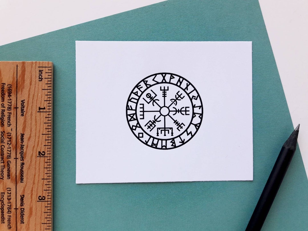 Vegvisir Rubber Stamp, Futhark Runes Stamp, Viking Compass Journal ...