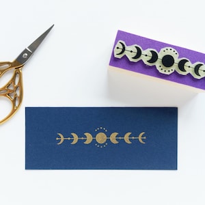 Moon Phases Stamps, Moon Rubber Stamp, Lunar Phases Stamp, Mystic ...