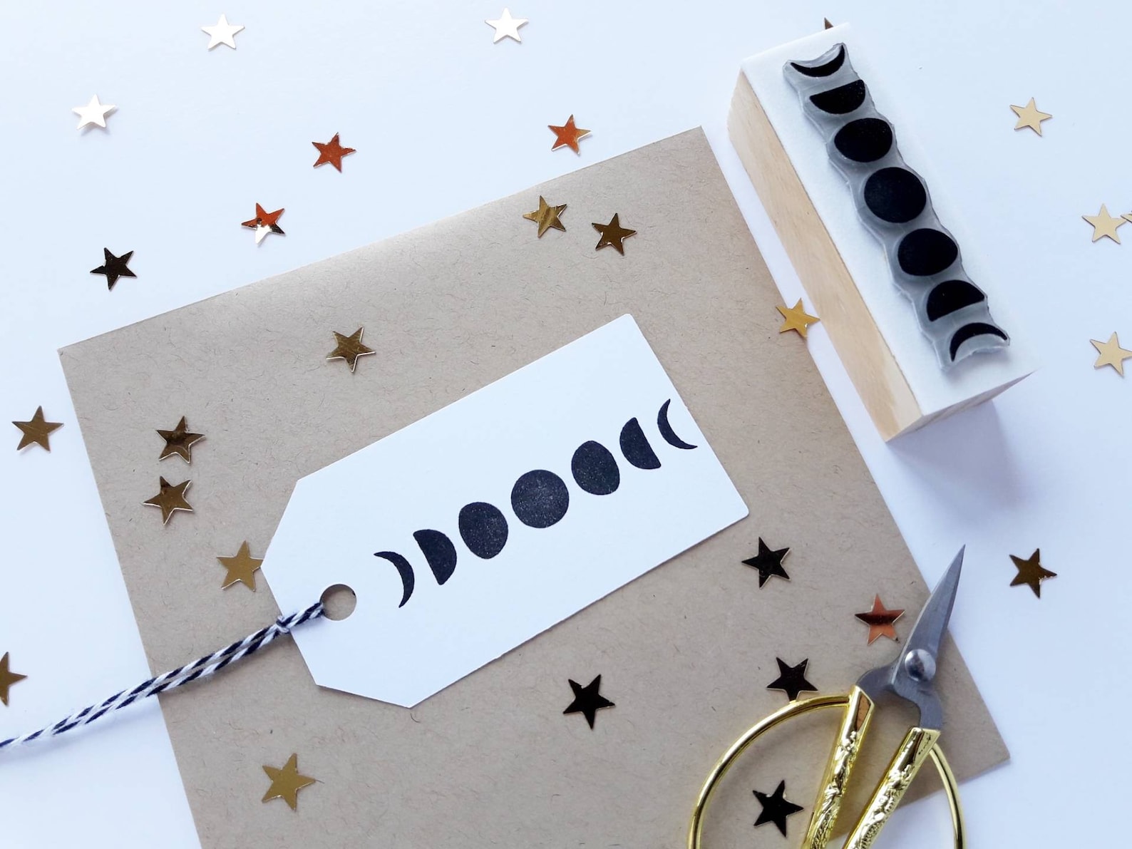 Moon Phases Stamps Moon Rubber Stamp Lunar Phases Stamp | Etsy