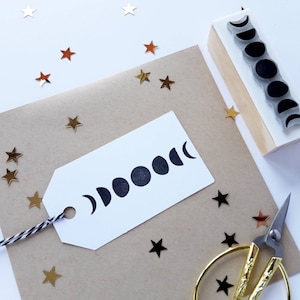 Moon Phases Stamps, Moon Rubber Stamp, Lunar Phases Stamp, Mystic ...