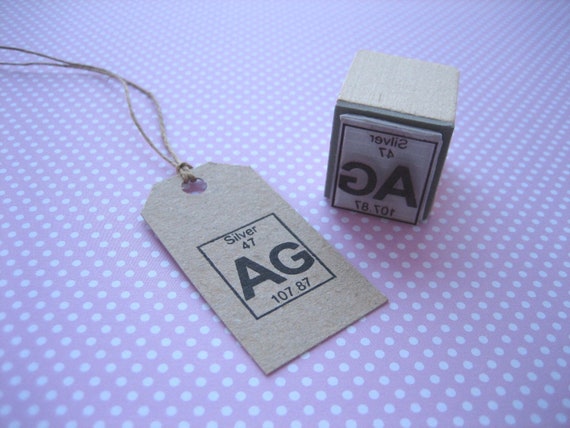 SILVER Rubber Stamp. Periodic Table Stamp. Jewelry Packaging. | Etsy