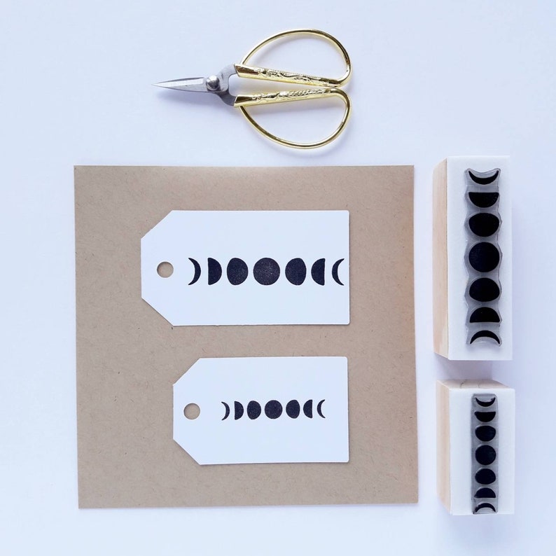 Moon Phases Stamps Moon Rubber Stamp Lunar Phases Stamp | Etsy