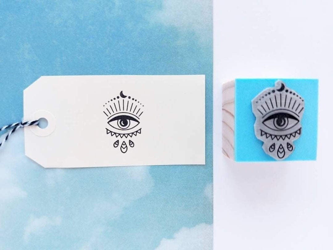 Evil Eye Rubber Stamp, Cosmic Eye Watcher, Spiritual Gift for Women ...
