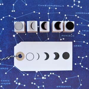 Moon Phases Stamps. Moon Stamps. Phases of the Moon Stamps. Lunar ...