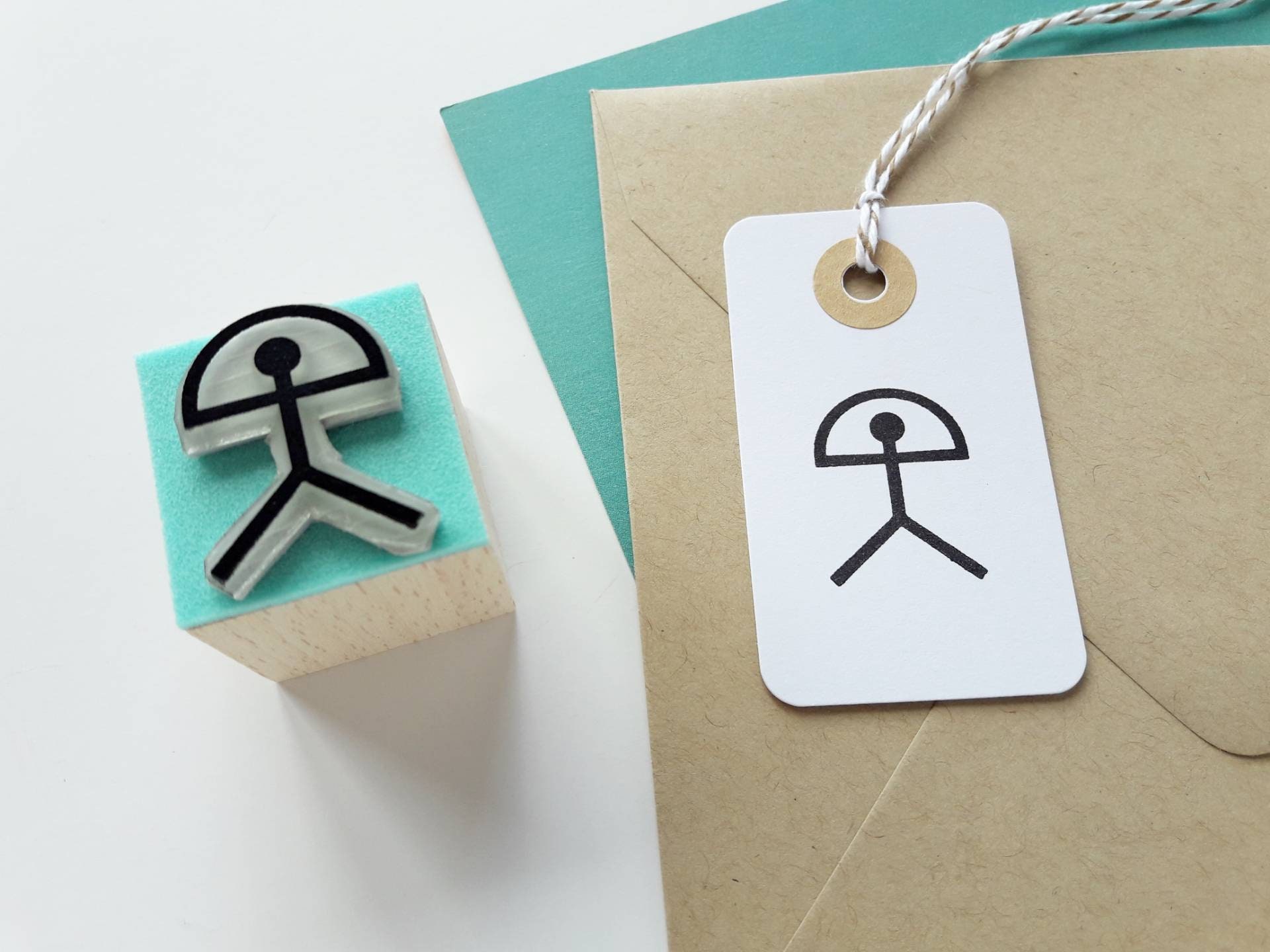 INDALO Stamp, Good Luck Symbol, Talisman Rubber Stamp, Rock Art Gift ...