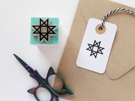 AUSEKLIS Rubber Stamp Eight-pointed Star Octagram Stamp | Etsy