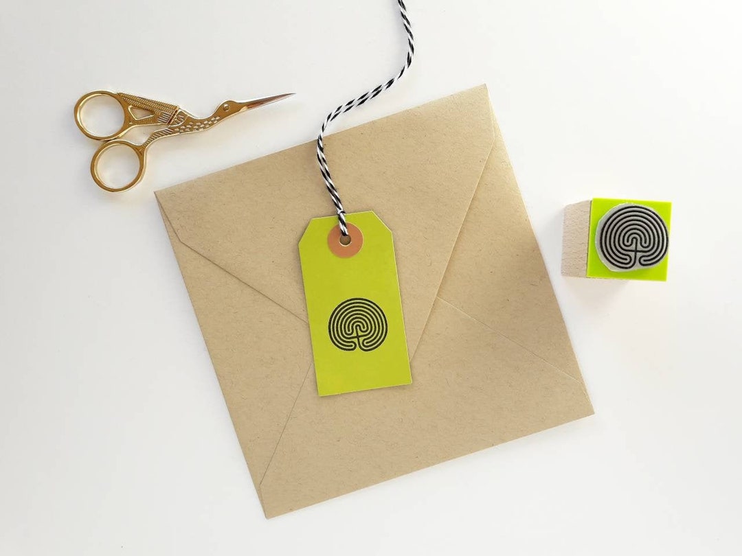 Cretan Labyrinth Rubber Stamp, Hedge Maze Stamp, Greek Mythology Lover ...