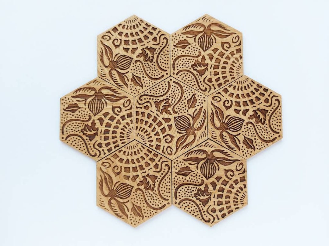 Set of Engraved Coasters of GAUDÍ TILE in BARCELONA, Catalonia ...