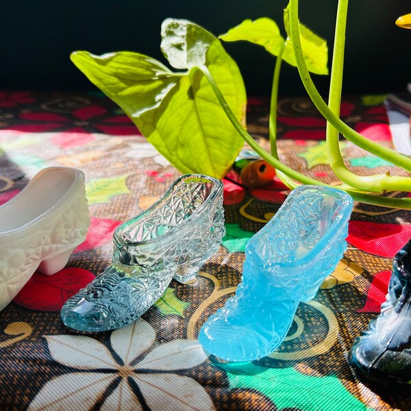 Vintage Glass Shoe - Etsy