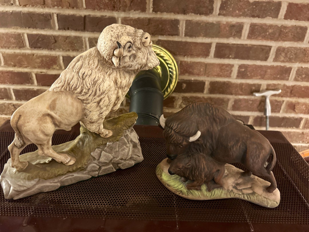CHOICE of Two Elegant Rustic Buffalo Bison Statues - Etsy