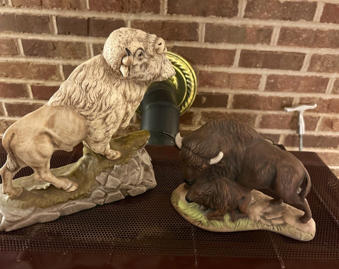 CHOICE of Two Elegant Rustic Buffalo Bison Statues - Etsy