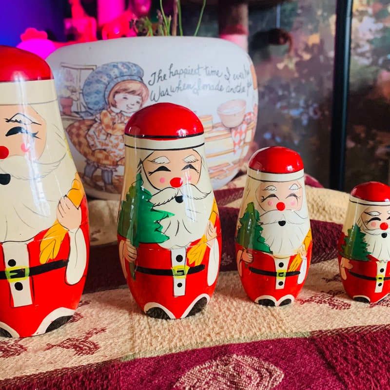 Santa Nesting Dolls - Etsy