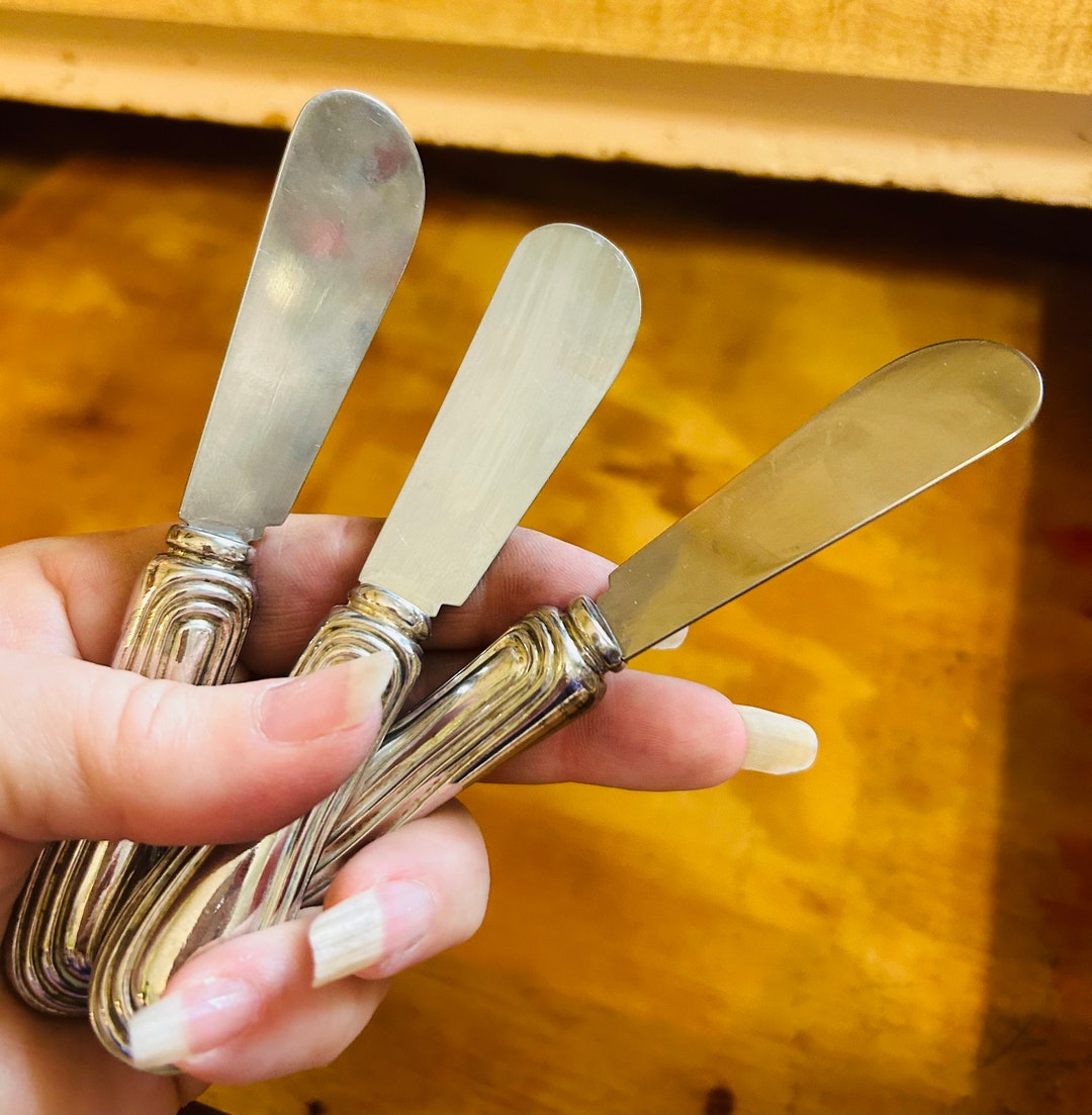 Three Cute Shiny Silver Butter Knives Suitable for Dining, Crafting or ...