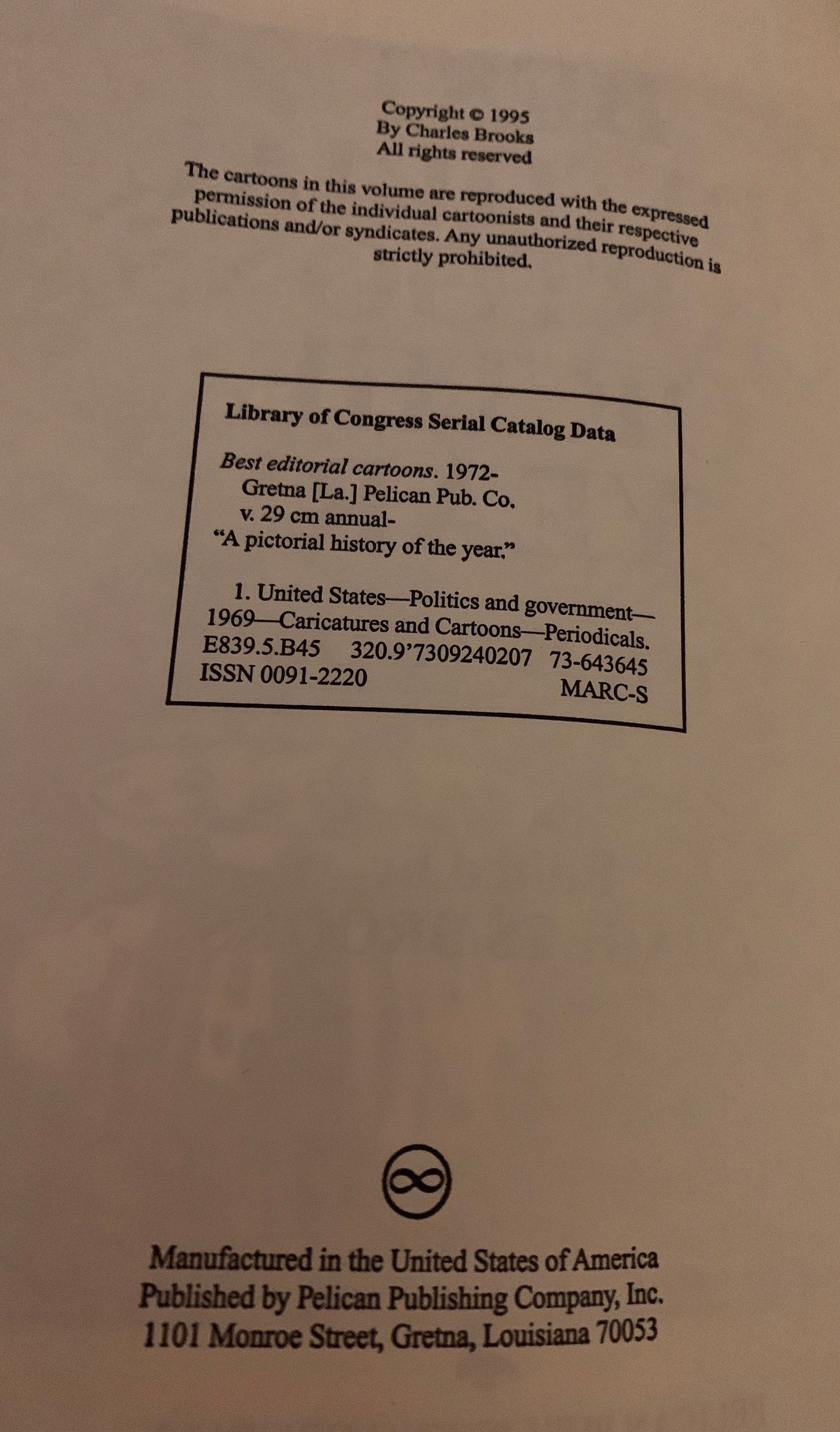 Best Editorial Cartoons of the Year - 1995 Large Soft Cover Collection ...