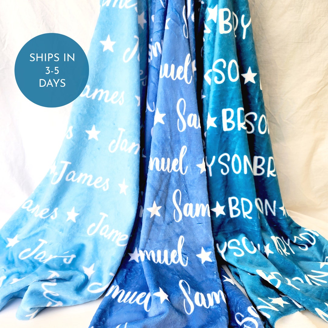 Personalized Name Blanket for Boys | Custom Personalized Baby Blanket ...