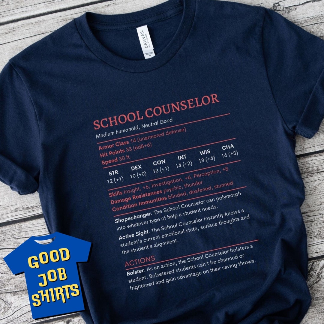 Dnd School Counselor Shirt, Dungeons & Dragons, Counselor Appreciation ...