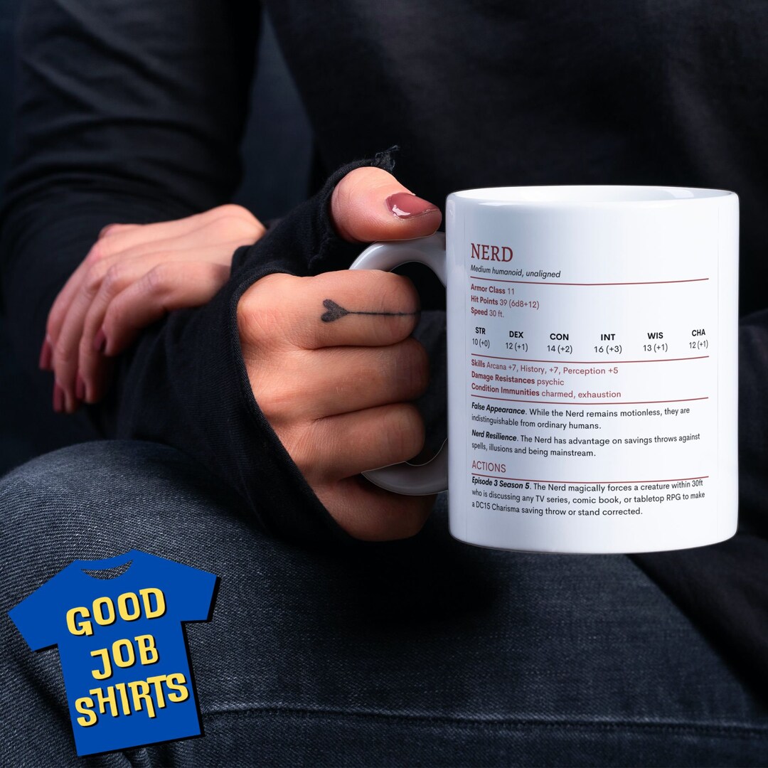 Funny Dnd Coffee Mug for Dungeons and Dragons, Nerd Stat Block Mug, Dnd ...