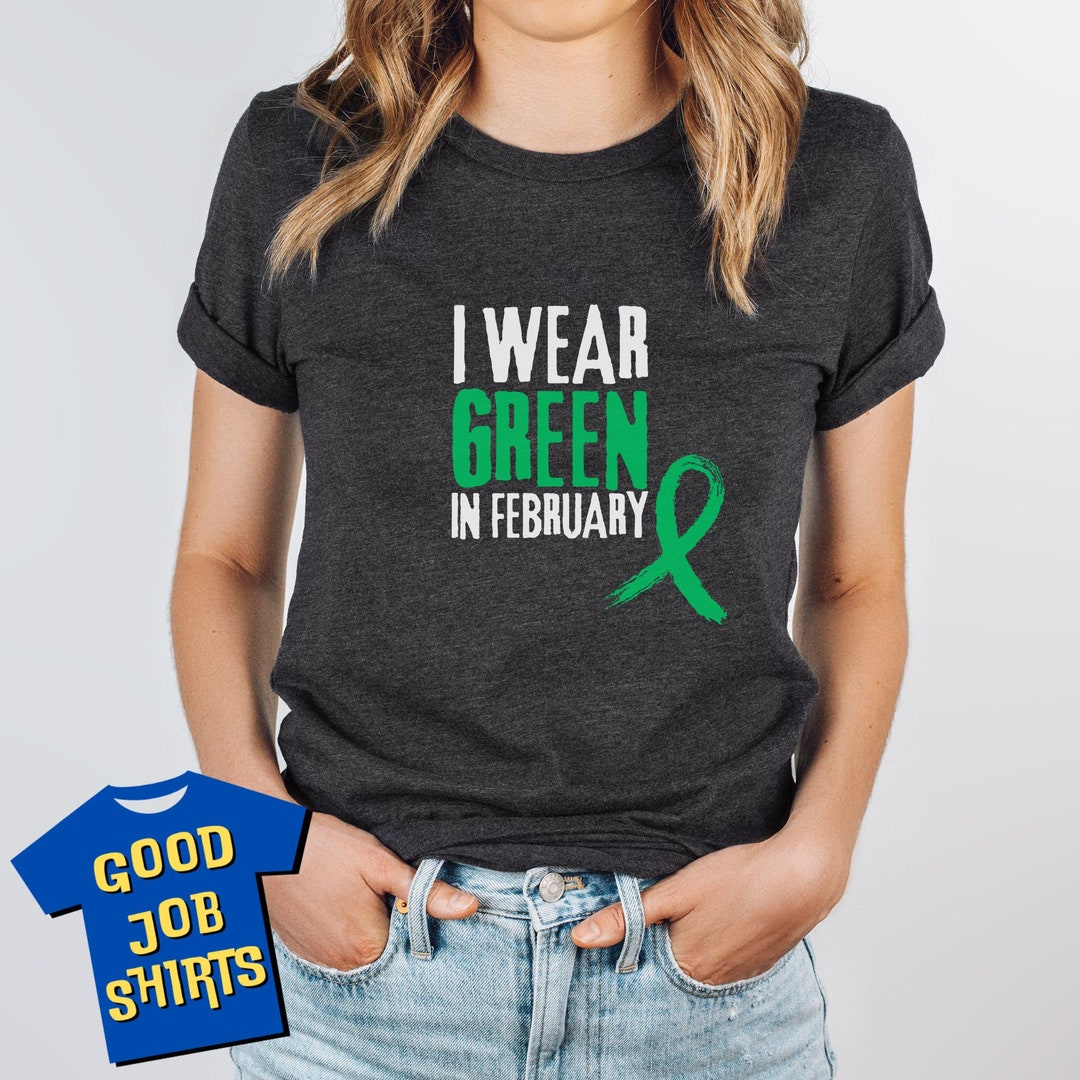 Bipolar Disorder Shirt With Green Ribbon, Bile Duct Cancer Awareness ...