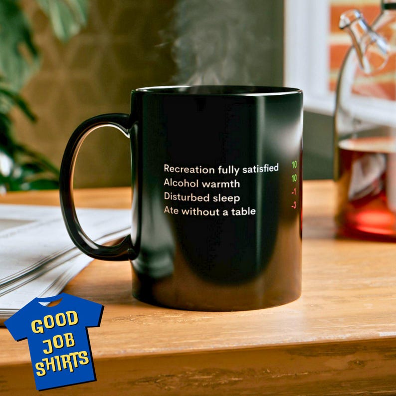 Ate Without a Table Black Rimworld Mug, Rim World Player Gift, Video ...