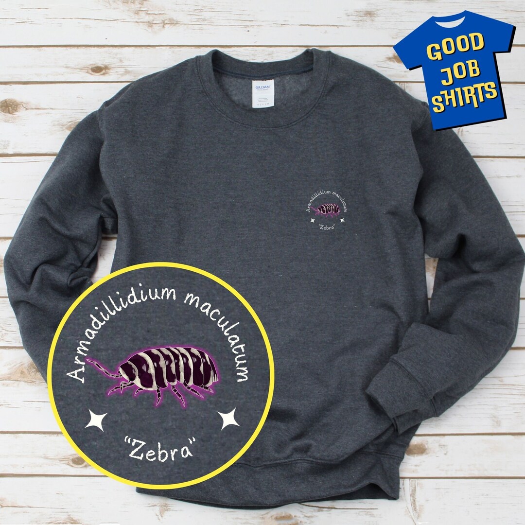 Zebra Isopod Sweatshirt for Isopod Gifts, Pill Bug Shirt, Armadillidium ...