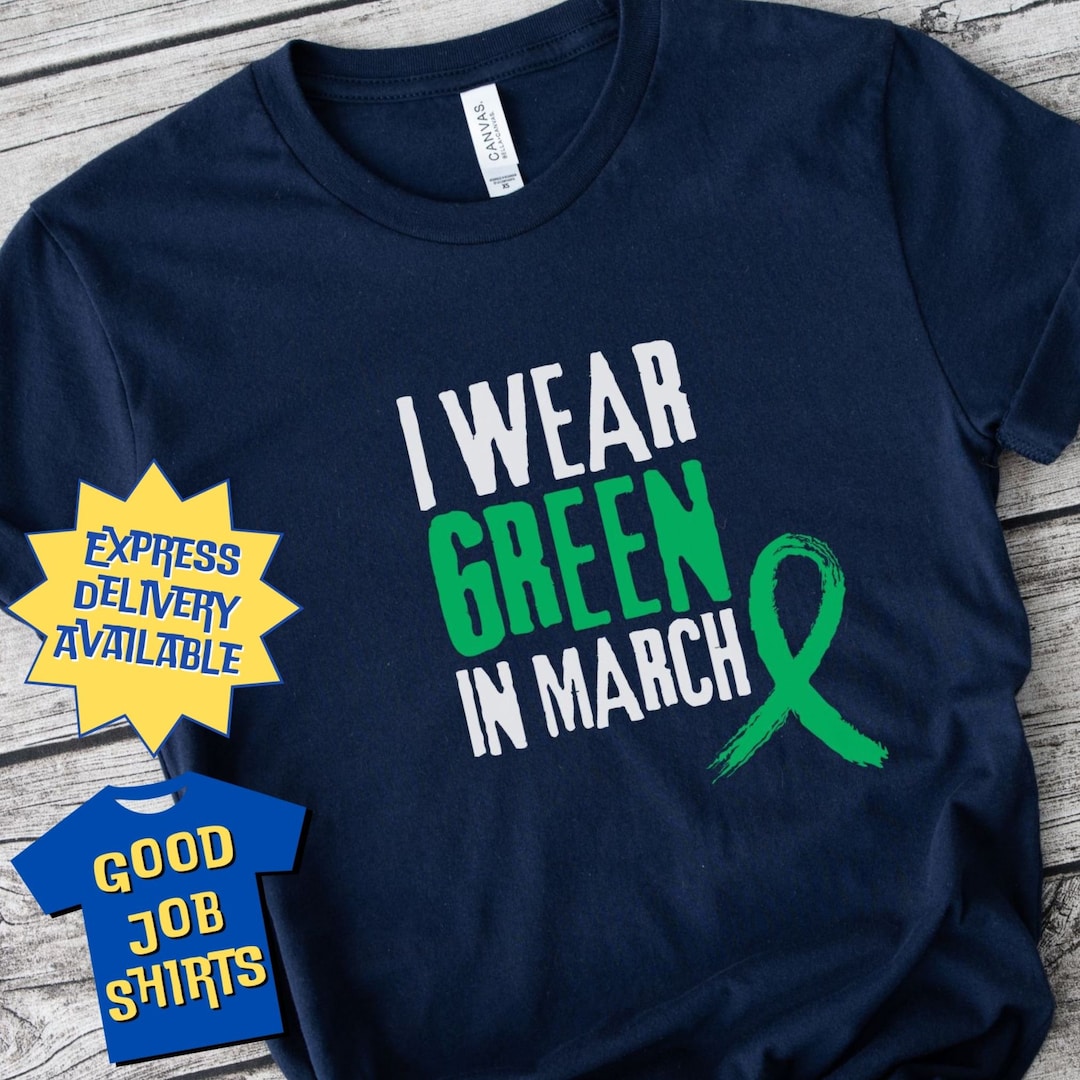 Brain Injury Awareness Shirt With Green Ribbon, TBI Awareness ...