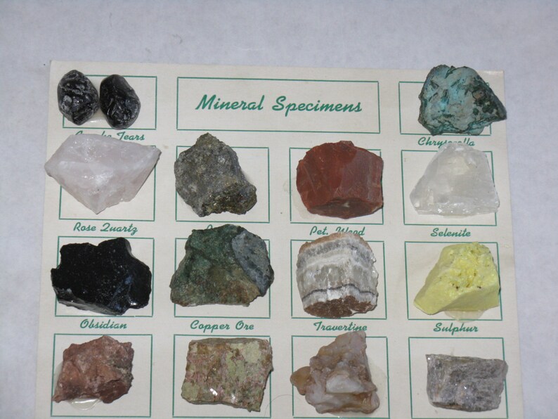 Vintage mineral specimens labeled 26 samples rocks stones | Etsy