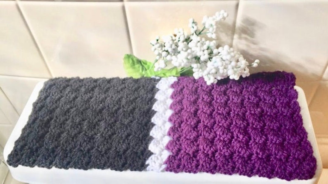 Keyhboard Dust Cover in Purple Black & White, in Textured Crochet ...
