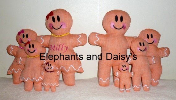 Gingerbread Man and Girl Stuffies Set Embroidery Design File | Etsy