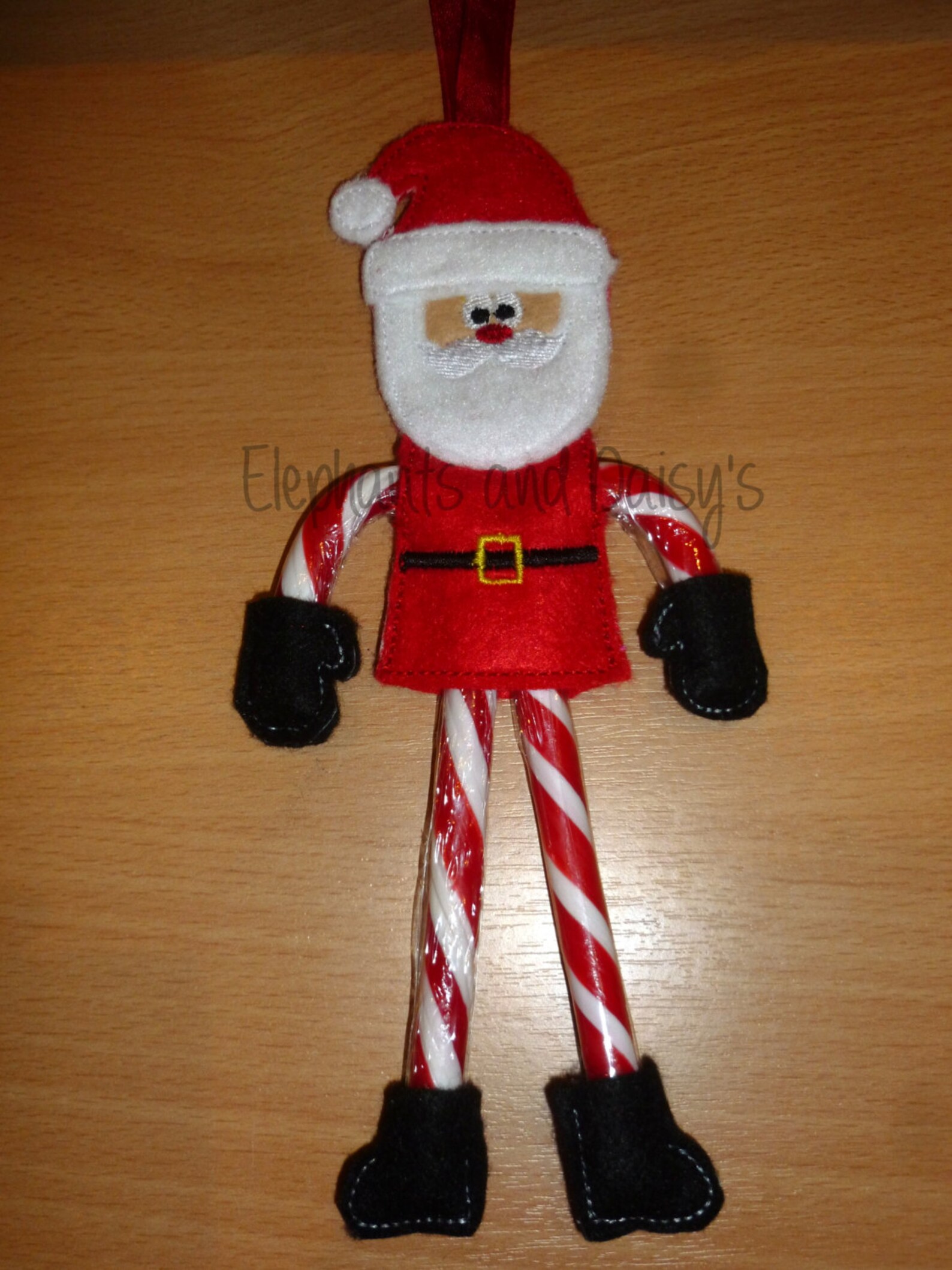 Santa Candy Cane Holder Embroidery Design File - Etsy UK