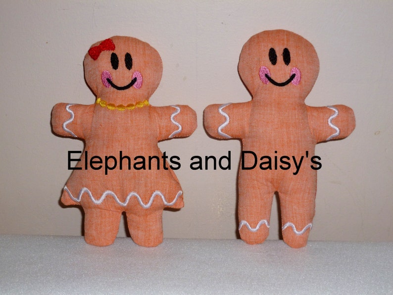 Gingerbread Man and Girl Stuffies Set Embroidery Design File - Etsy