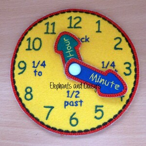Teaching Clock Embroidery Design File - Etsy