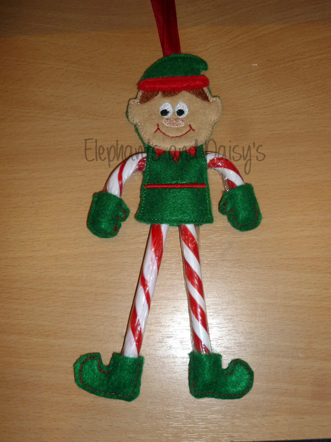 Elf Candy Cane Holder Embroidery Design File - Etsy