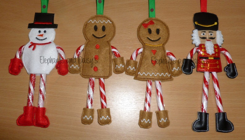 Candy Cane Gingerbread Girl Embroidery Design File - Etsy UK