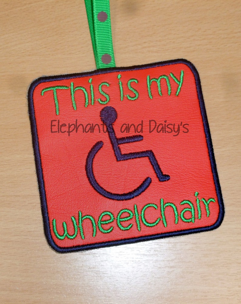 This is My Wheelchair Tag Embroidery Design File - Etsy UK