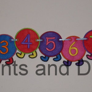 Caterpillar 1-10 Banner Embroidery Design File. - Etsy