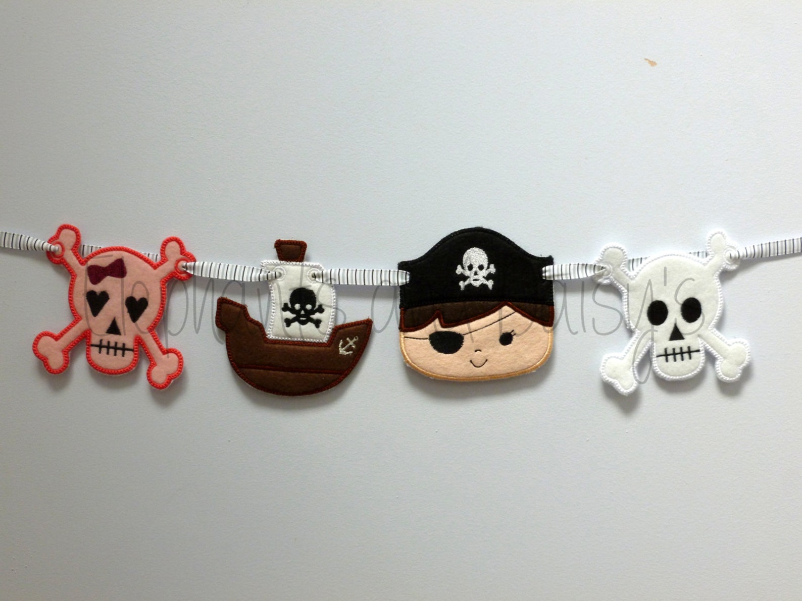 Pirate Ship Banner Embroidery Design Files. - Etsy