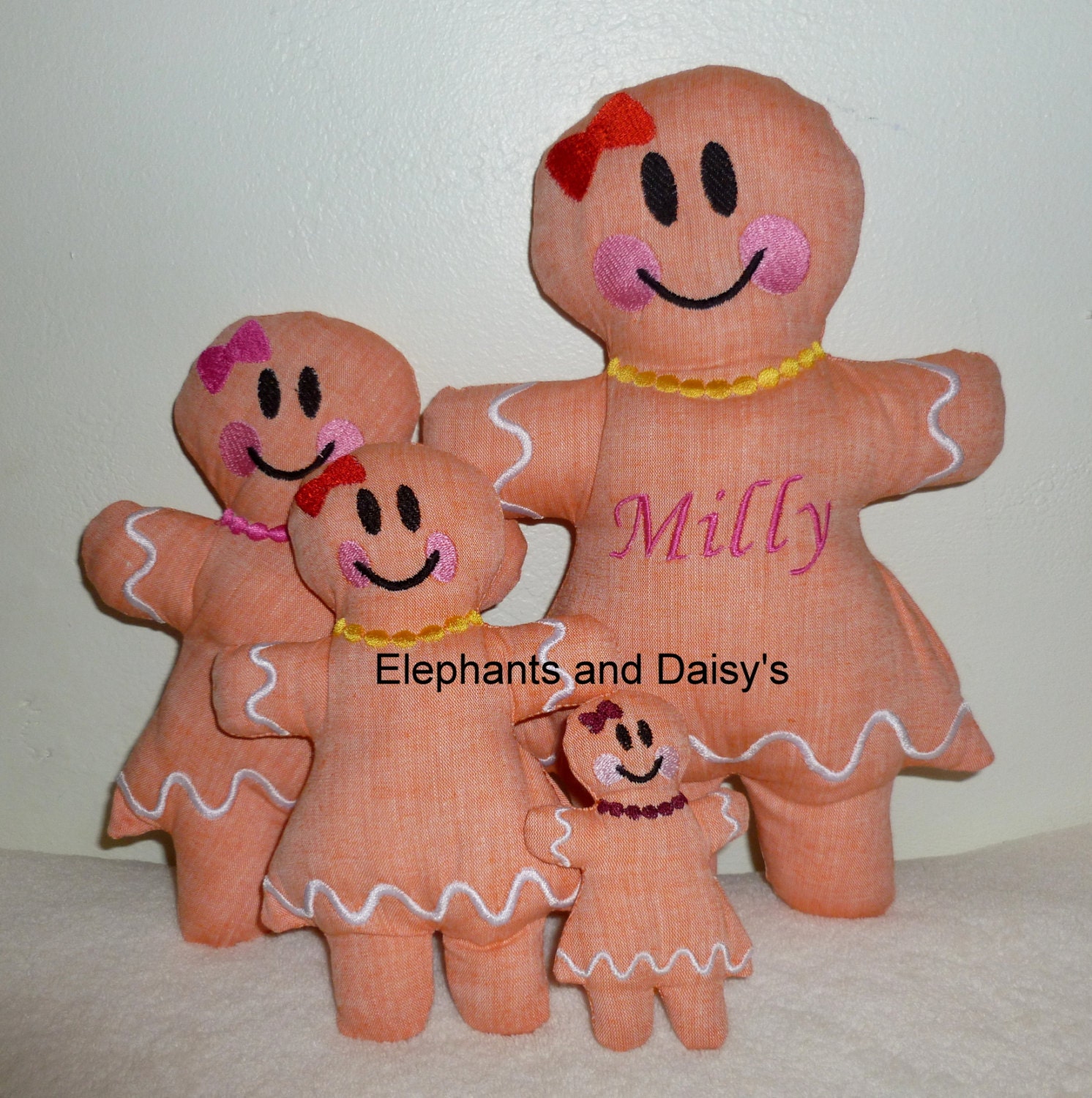 Gingerbread Man and Girl Stuffies Set Embroidery Design File | Etsy