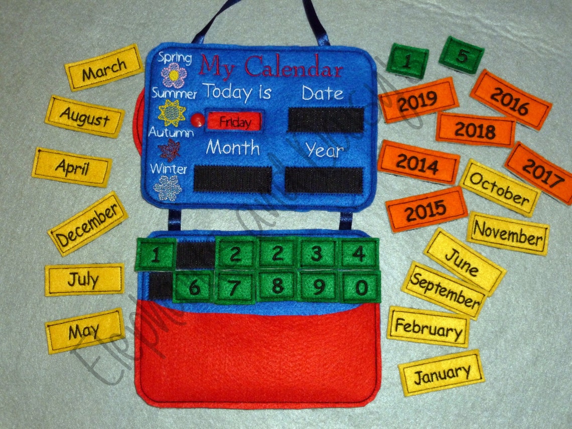 My Calendar Embroidery Design File - Etsy