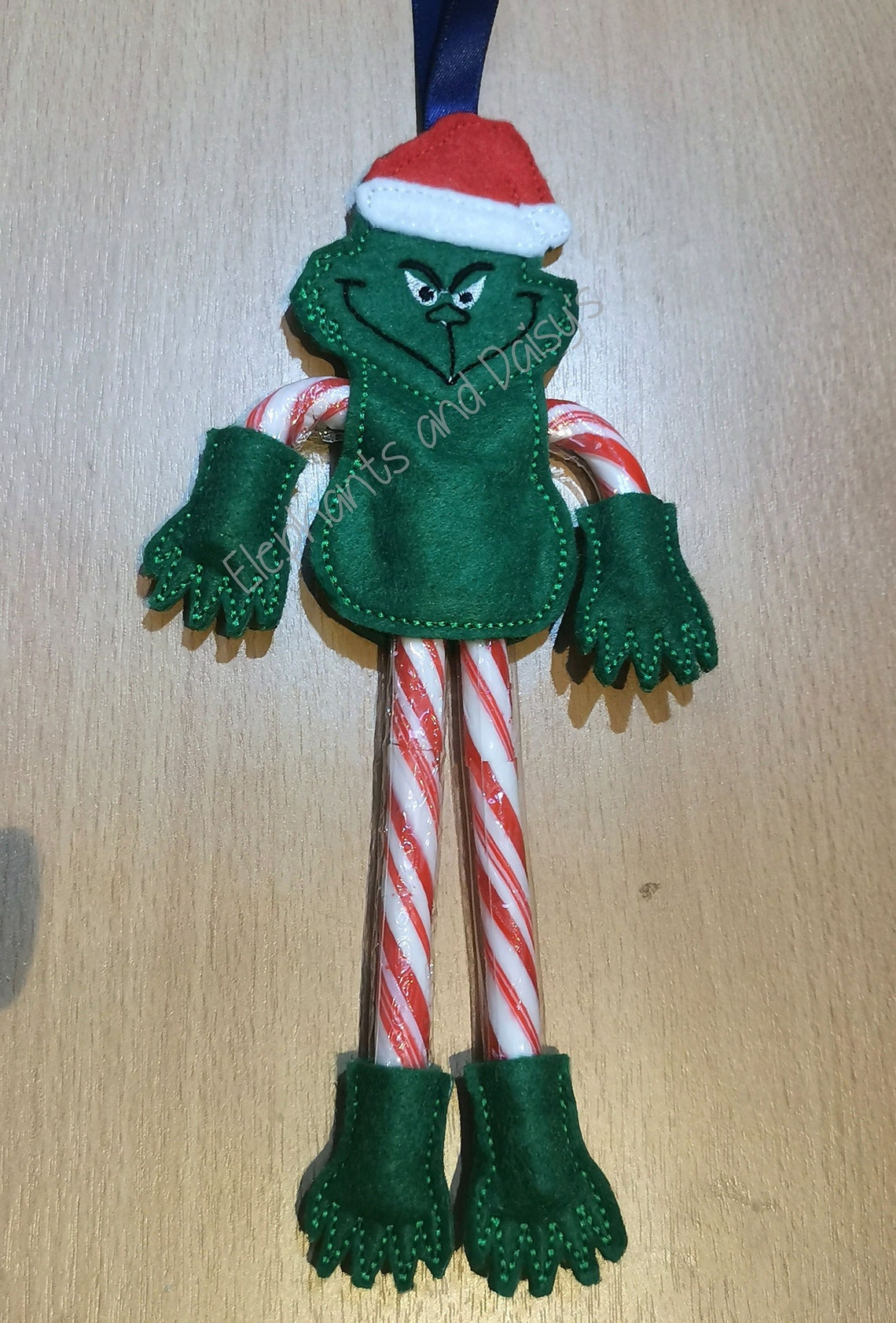 Santa Grinch Candy Cane Holder Embroidery Design File - Etsy