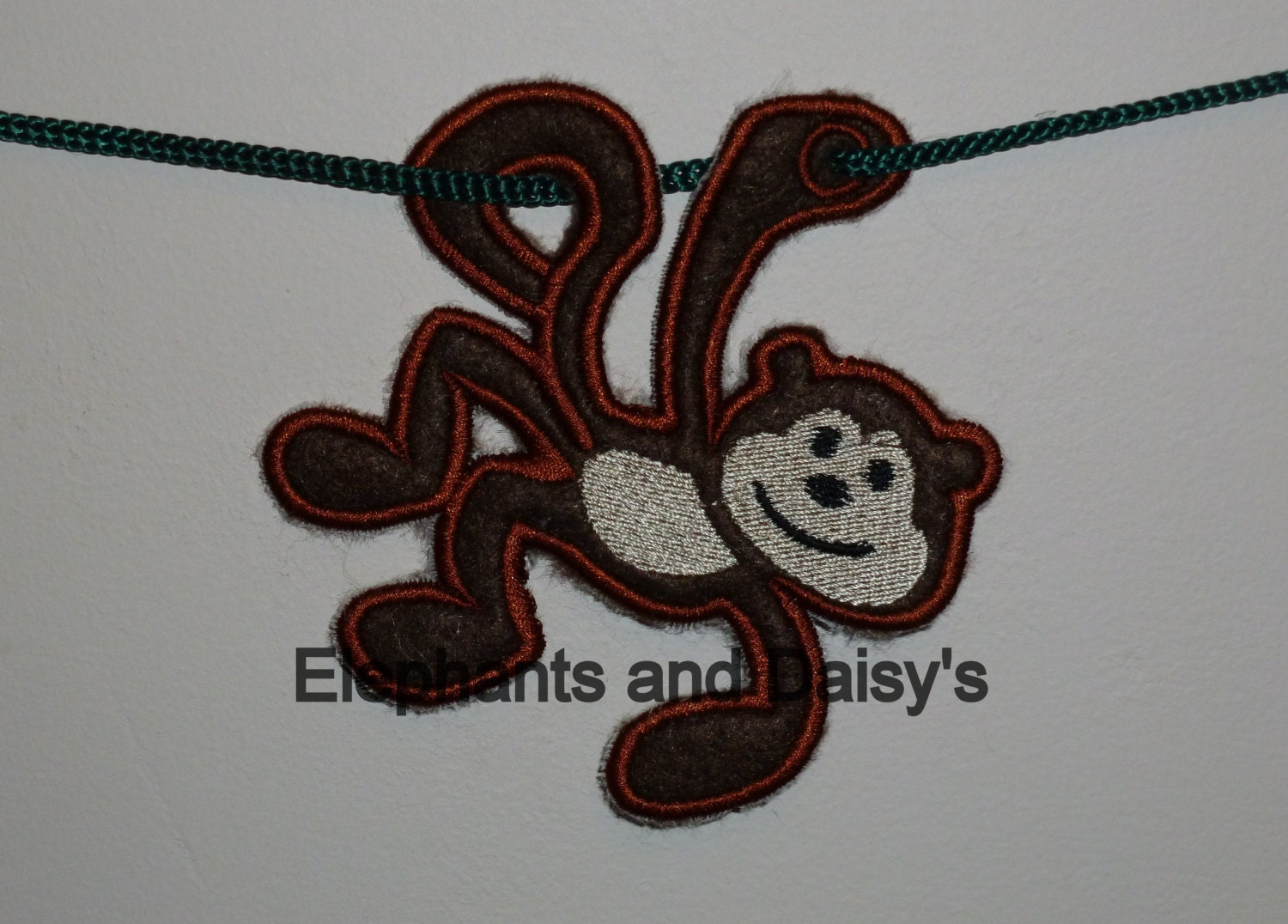Monkey Banner Embroidery Design file. | Etsy