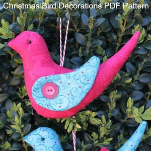 Christmas Bird Decorations PDF Pattern - Etsy