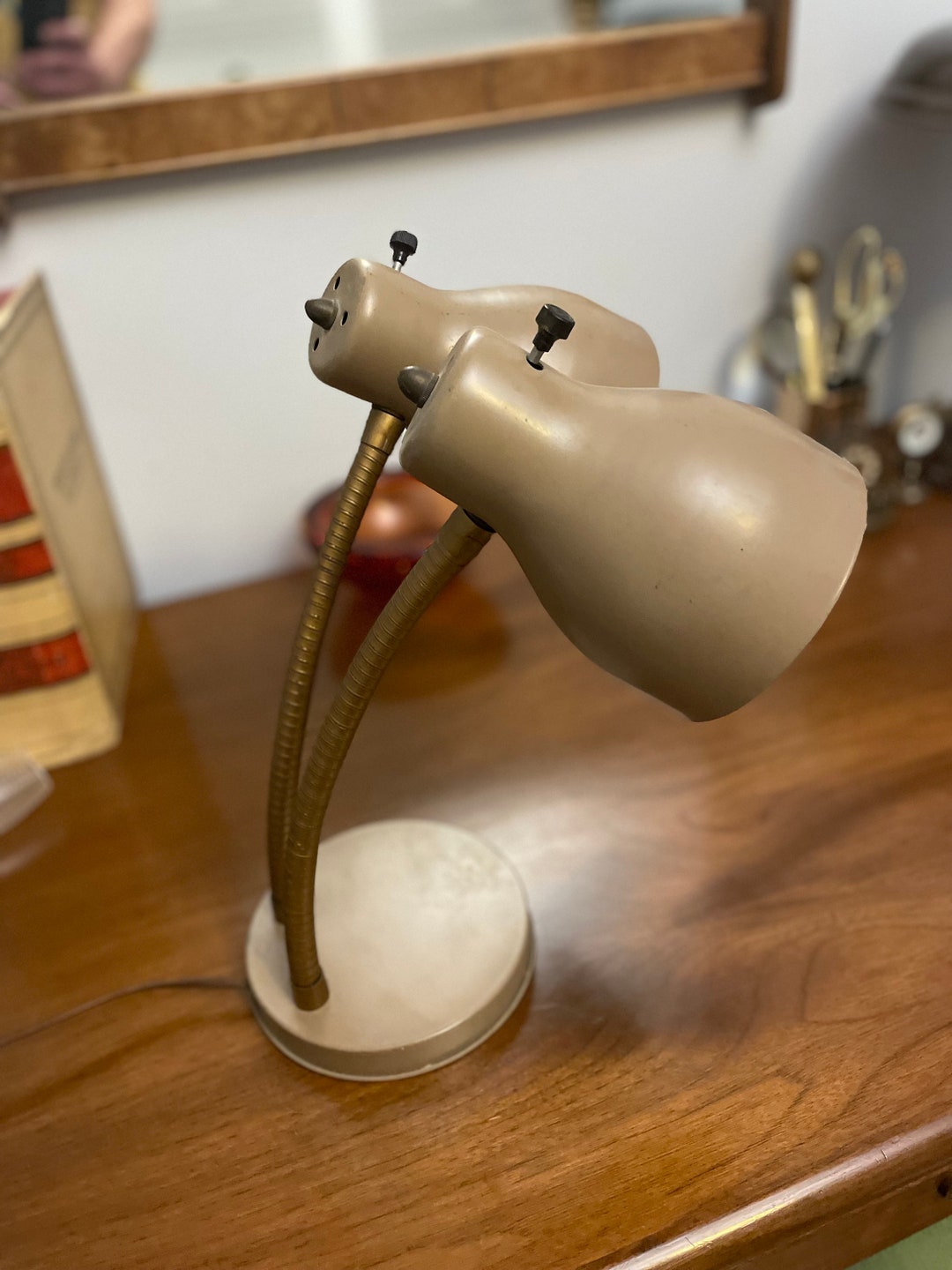 Mid-century Double Gooseneck Desk Lamp || One/two Light Option - Etsy