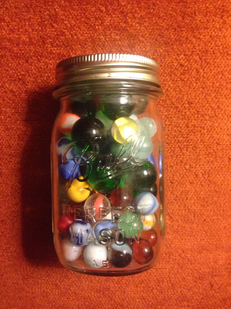 Antique Estate Marbles in Mason Jar - Etsy
