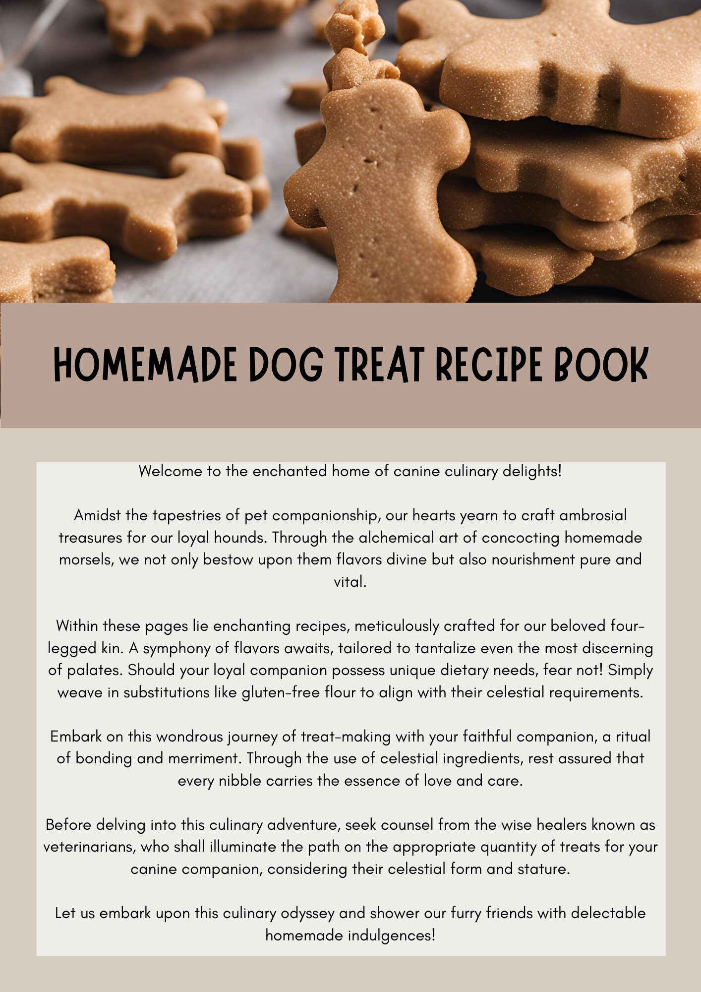 Dog Treat Recipe Book & Template Homemade Treats Cookbook for Dog ...