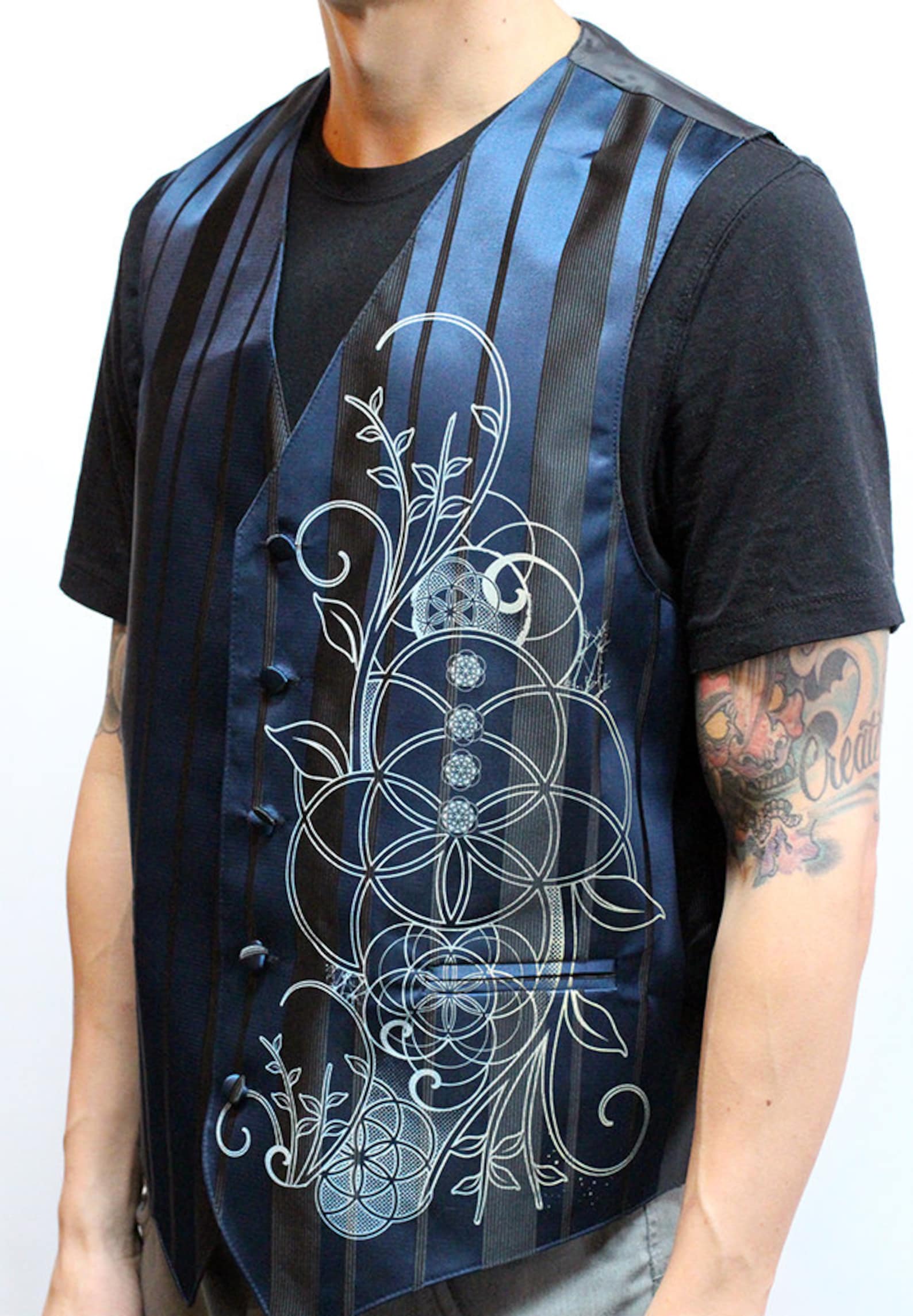 Sacred Geometry Clothing Men's Vest IN BLOOM Flower - Etsy