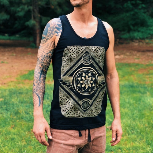 Texture Men's Tank Top / Sacred Geometry Clothing / - Etsy