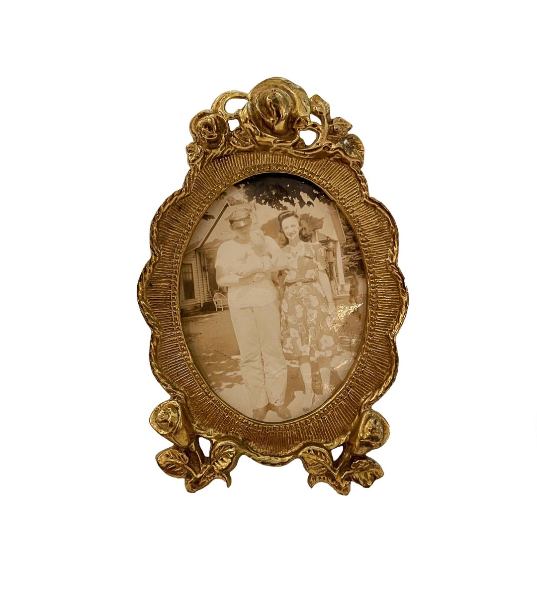 Vintage Miniature Brass Picture Frame - Miniature Gilded Picture Frame ...